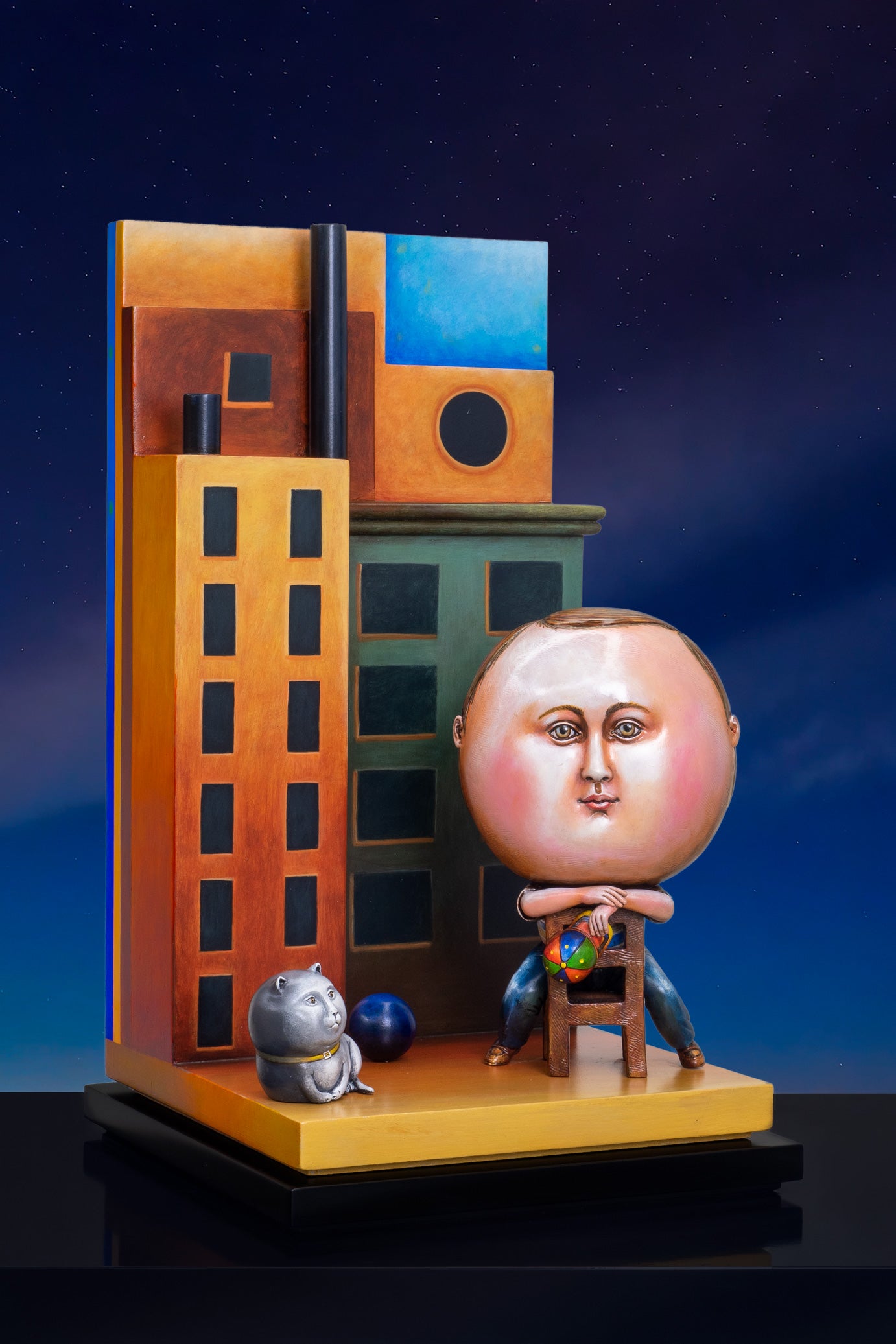 Scenario 6, Boy With Cap and Cat – Galerías Sergio Bustamante